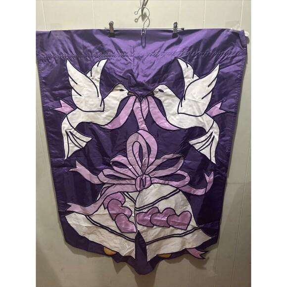 Banner Creations | Other | Vtg Fancy Flag Huge White Turtle Doves ...